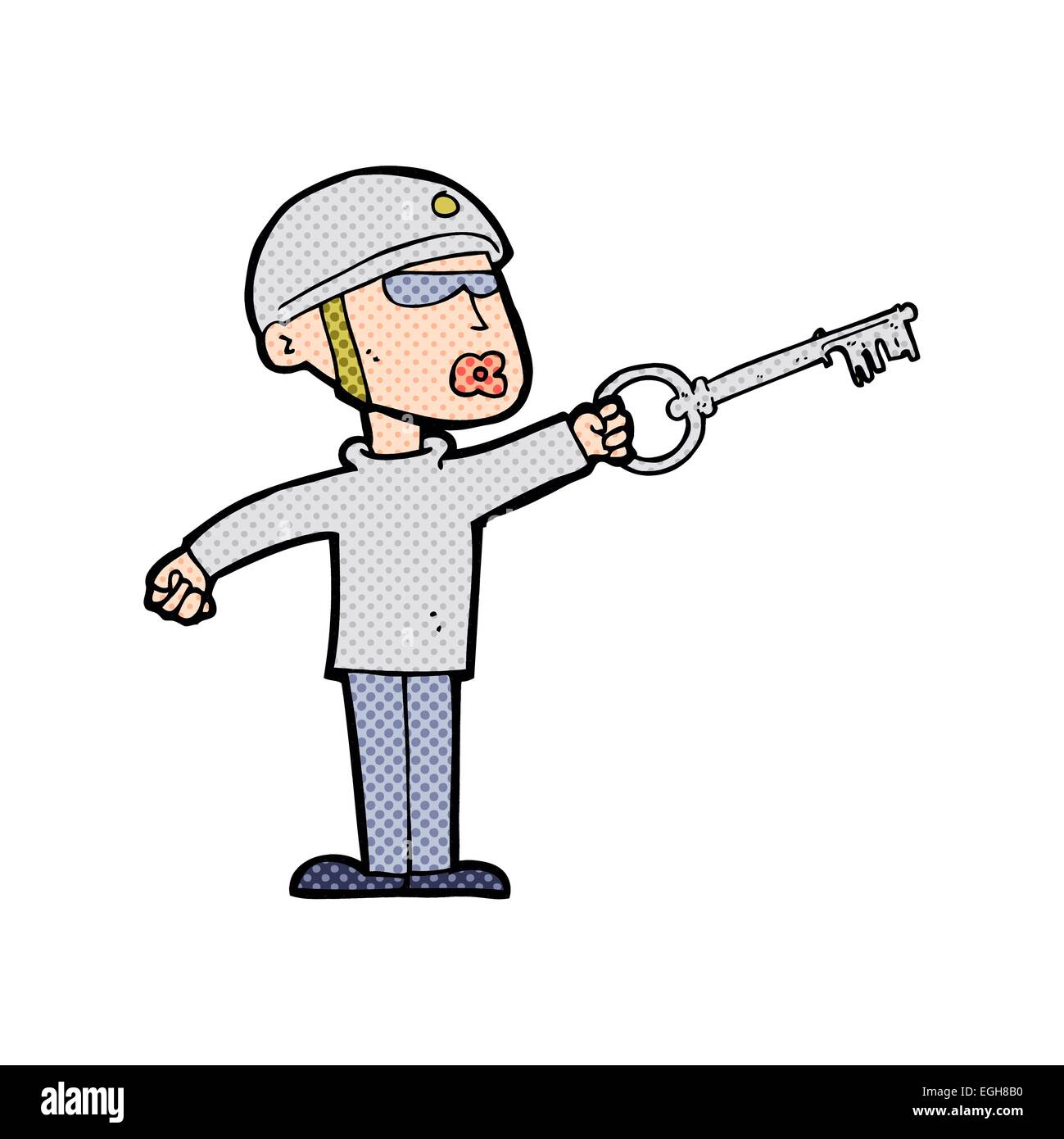 cartoon security guy with key Stock Vector Image & Art - Alamy