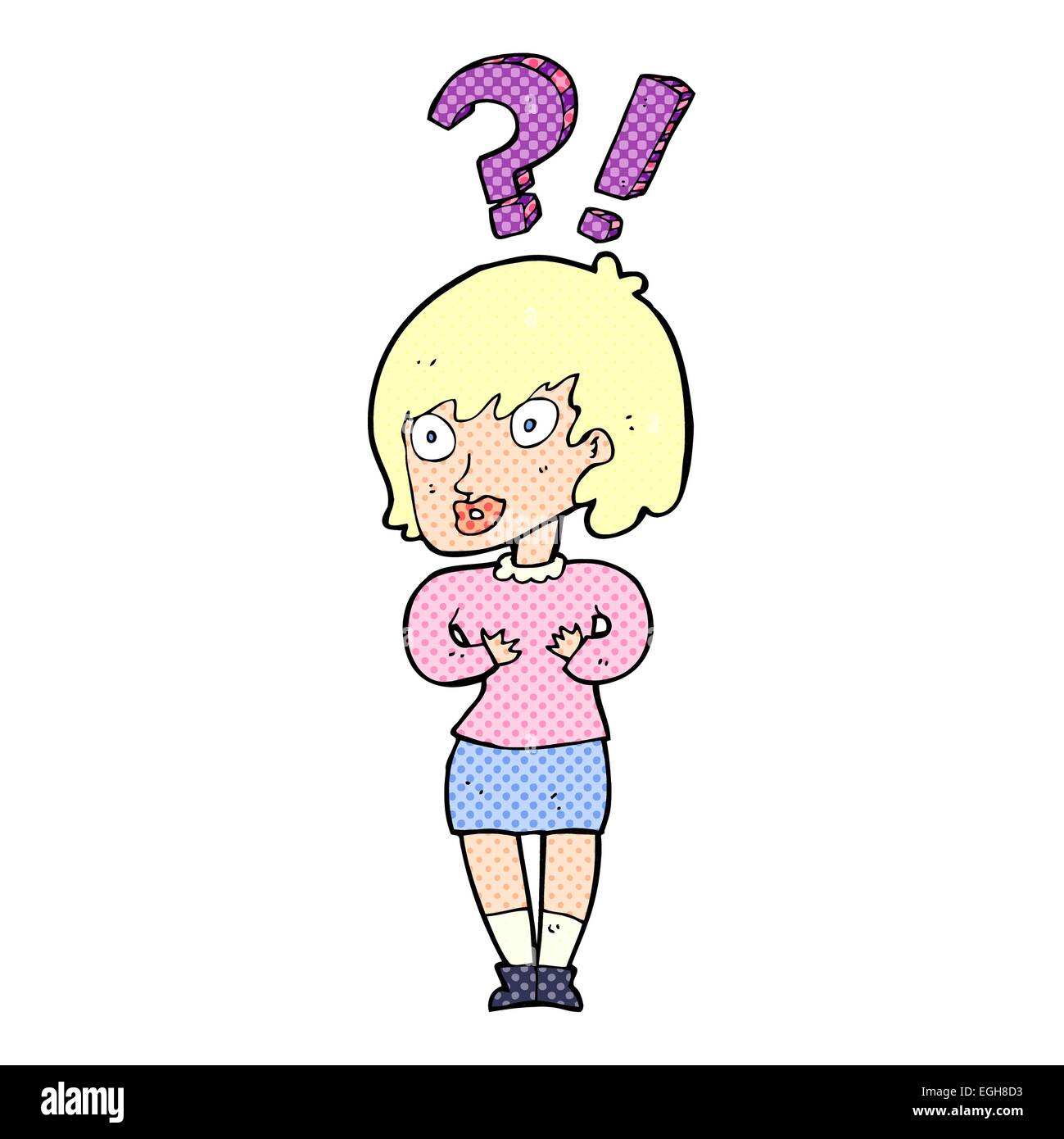 cartoon confused woman Stock Vector Image & Art - Alamy