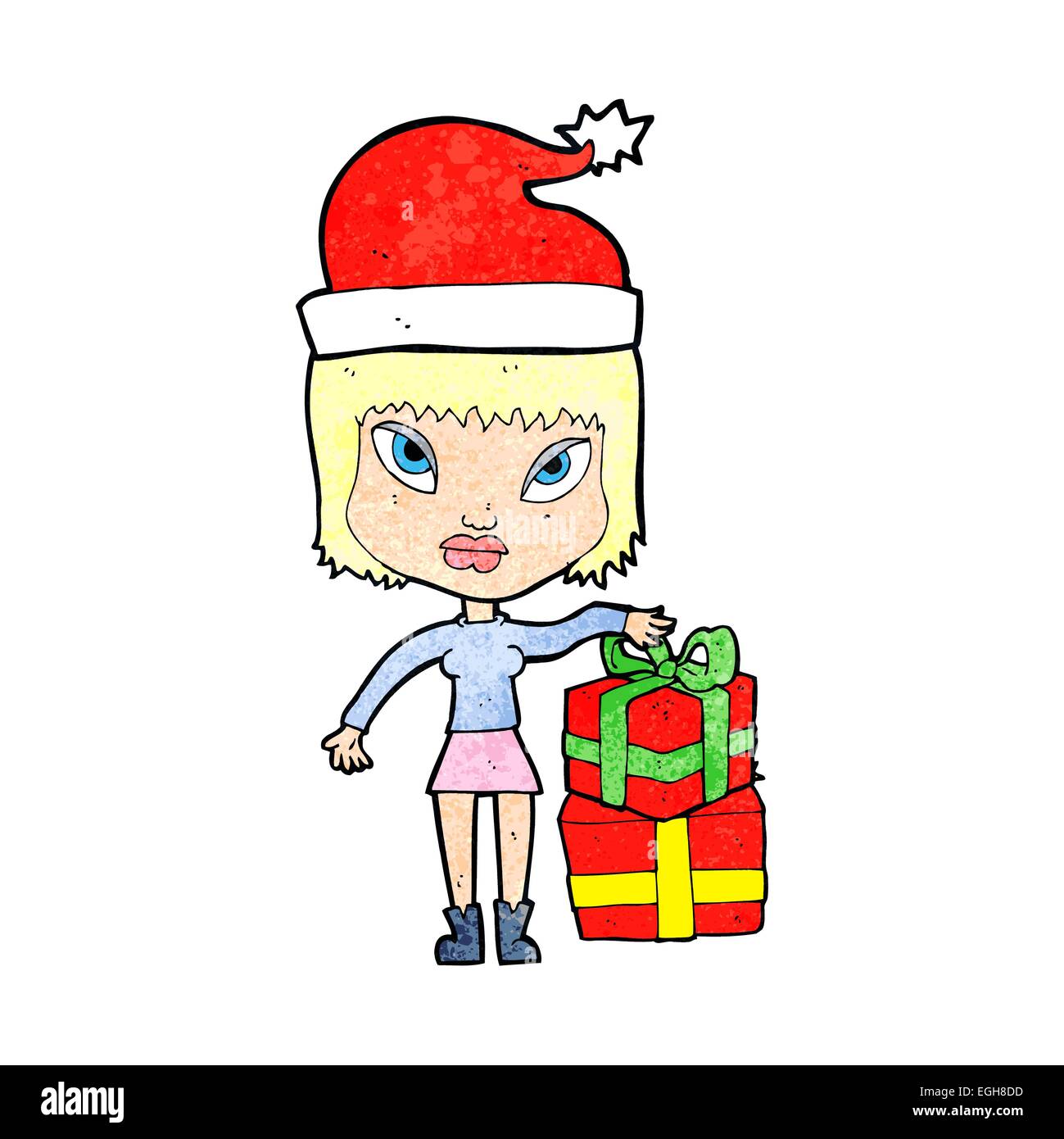 cartoon woman with present Stock Vector Image & Art - Alamy