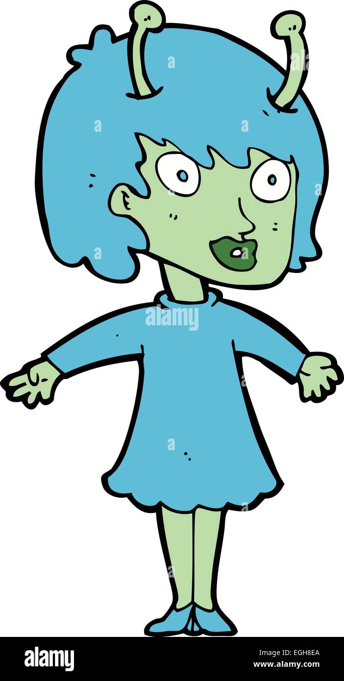 cartoon alien woman Stock Vector Image & Art - Alamy