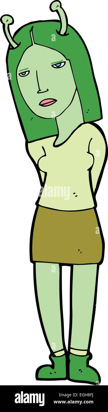 cartoon alien woman Stock Vector Image & Art - Alamy