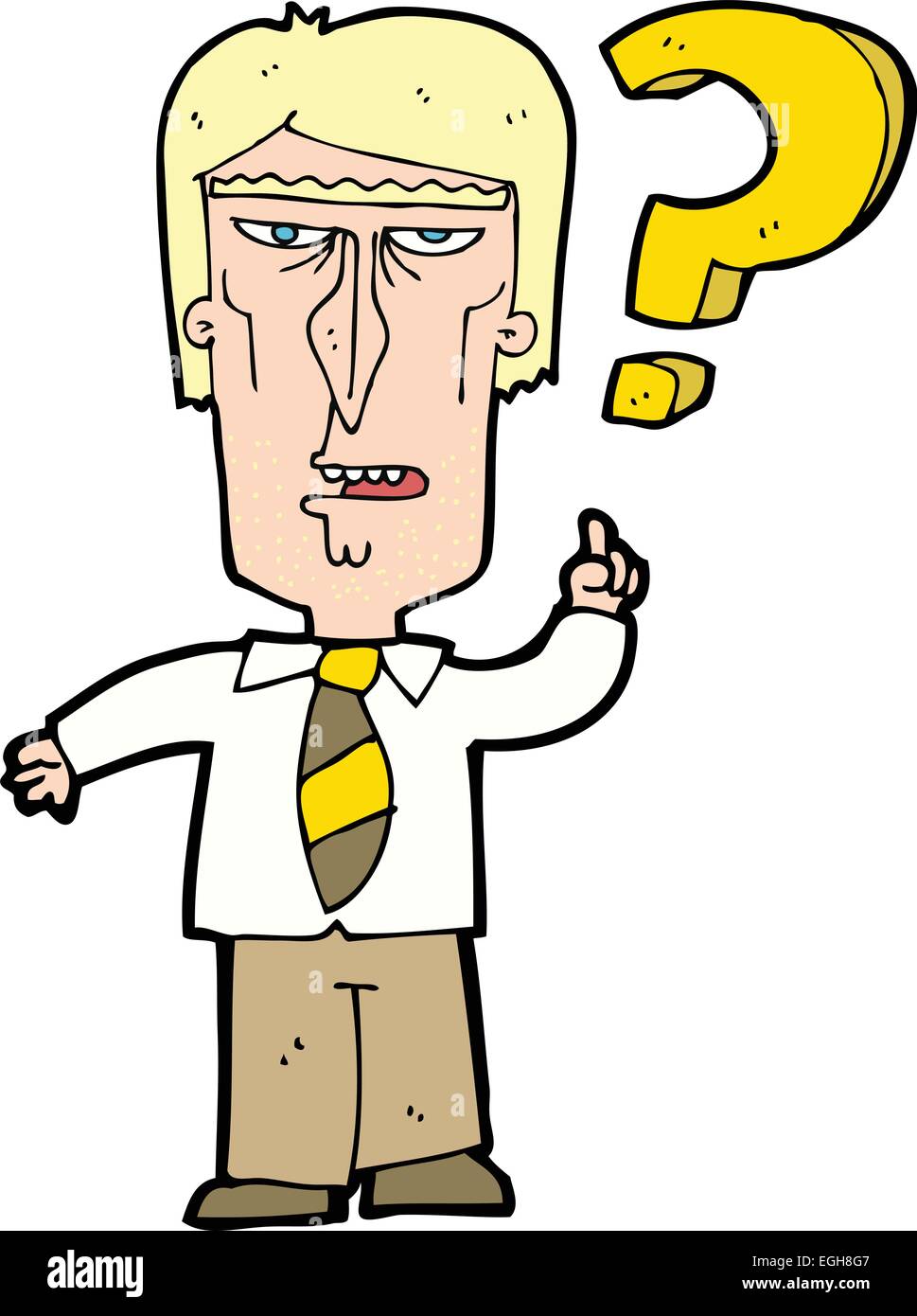 cartoon angry man asking question Stock Vector Image & Art - Alamy