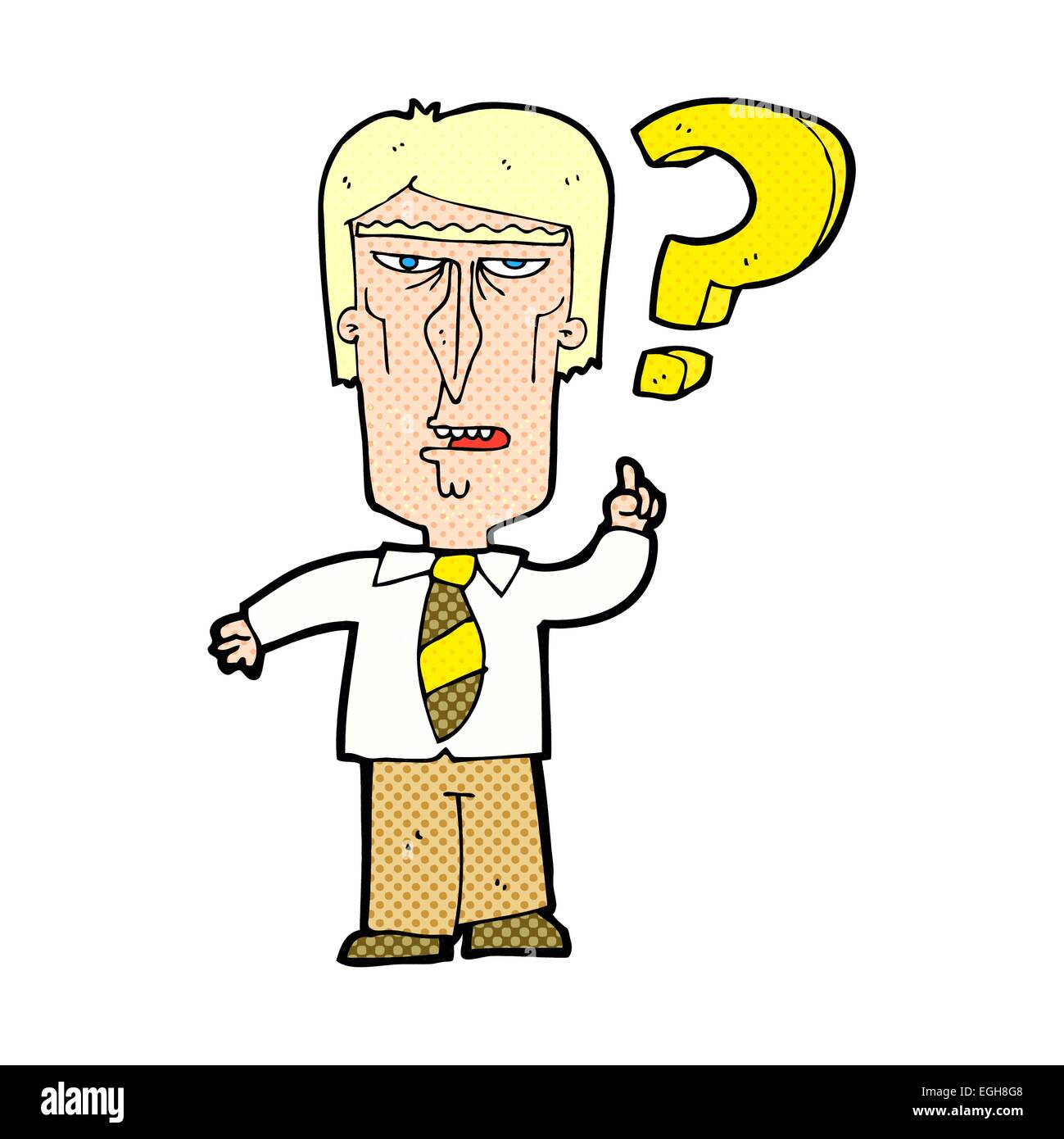 cartoon angry man asking question Stock Vector Image & Art - Alamy