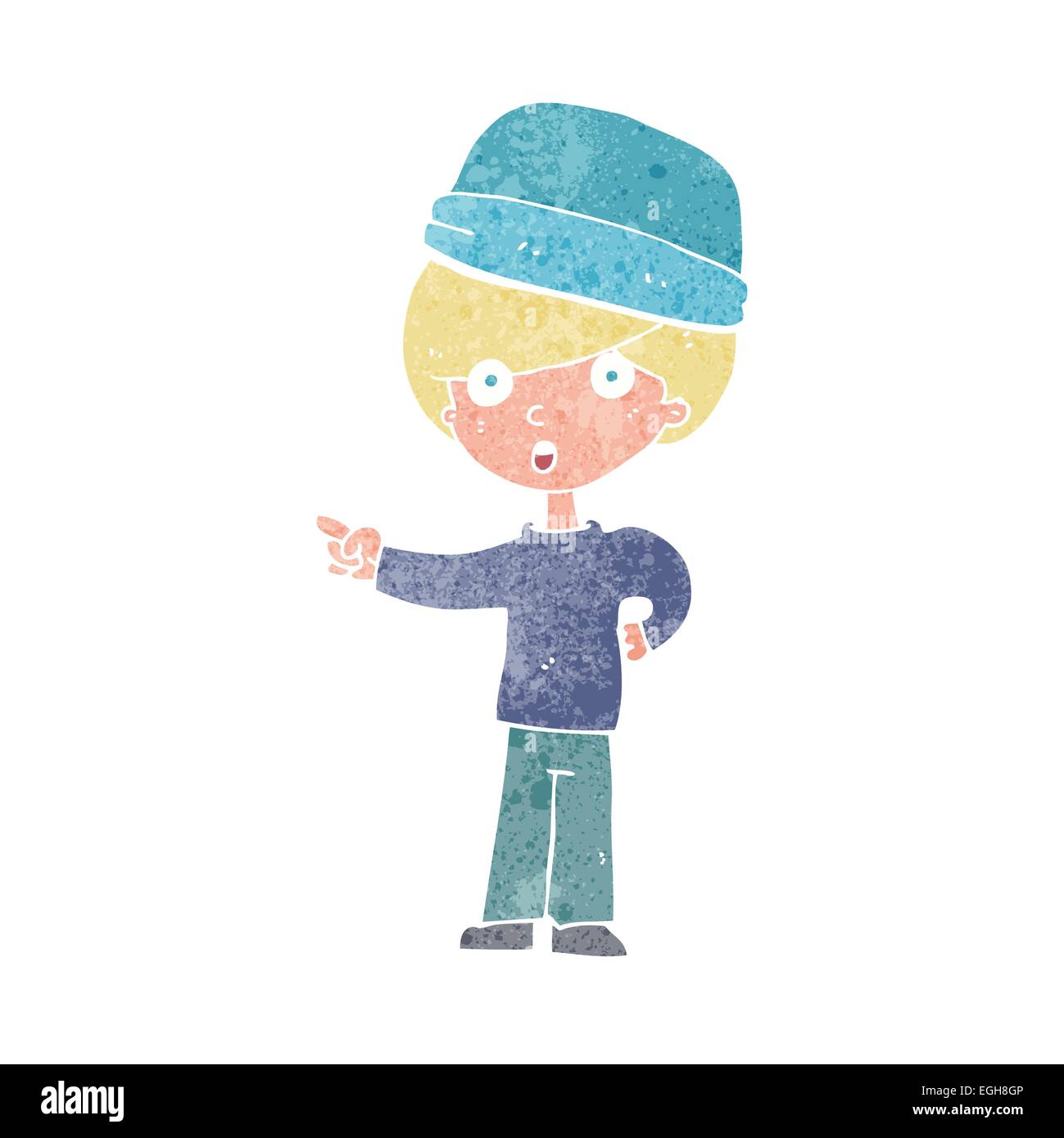 cartoon pointing man wearing hat Stock Vector Image & Art - Alamy