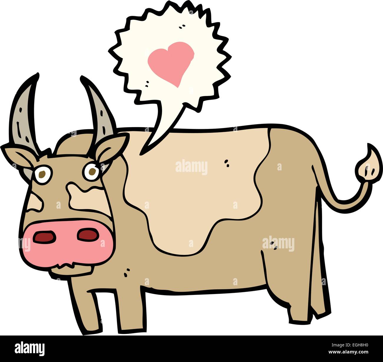 cartoon cow with love heart Stock Vector Image & Art - Alamy