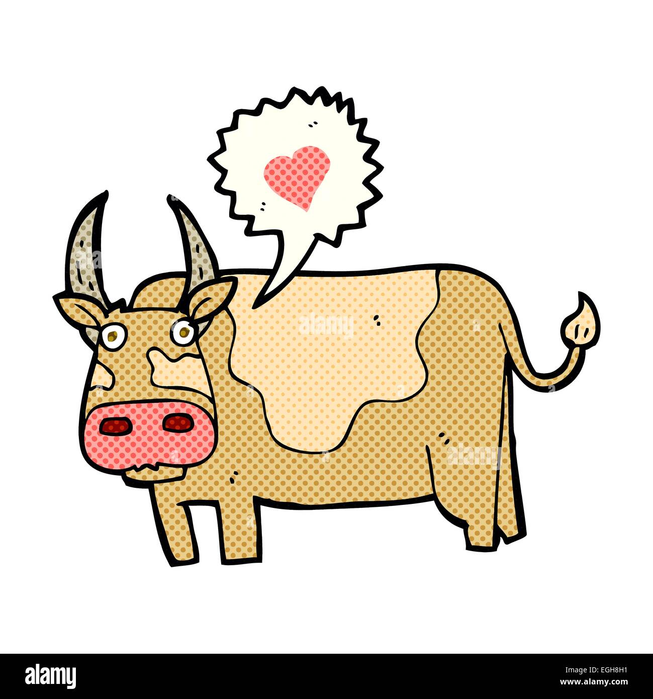 cartoon cow with love heart Stock Vector Image & Art - Alamy