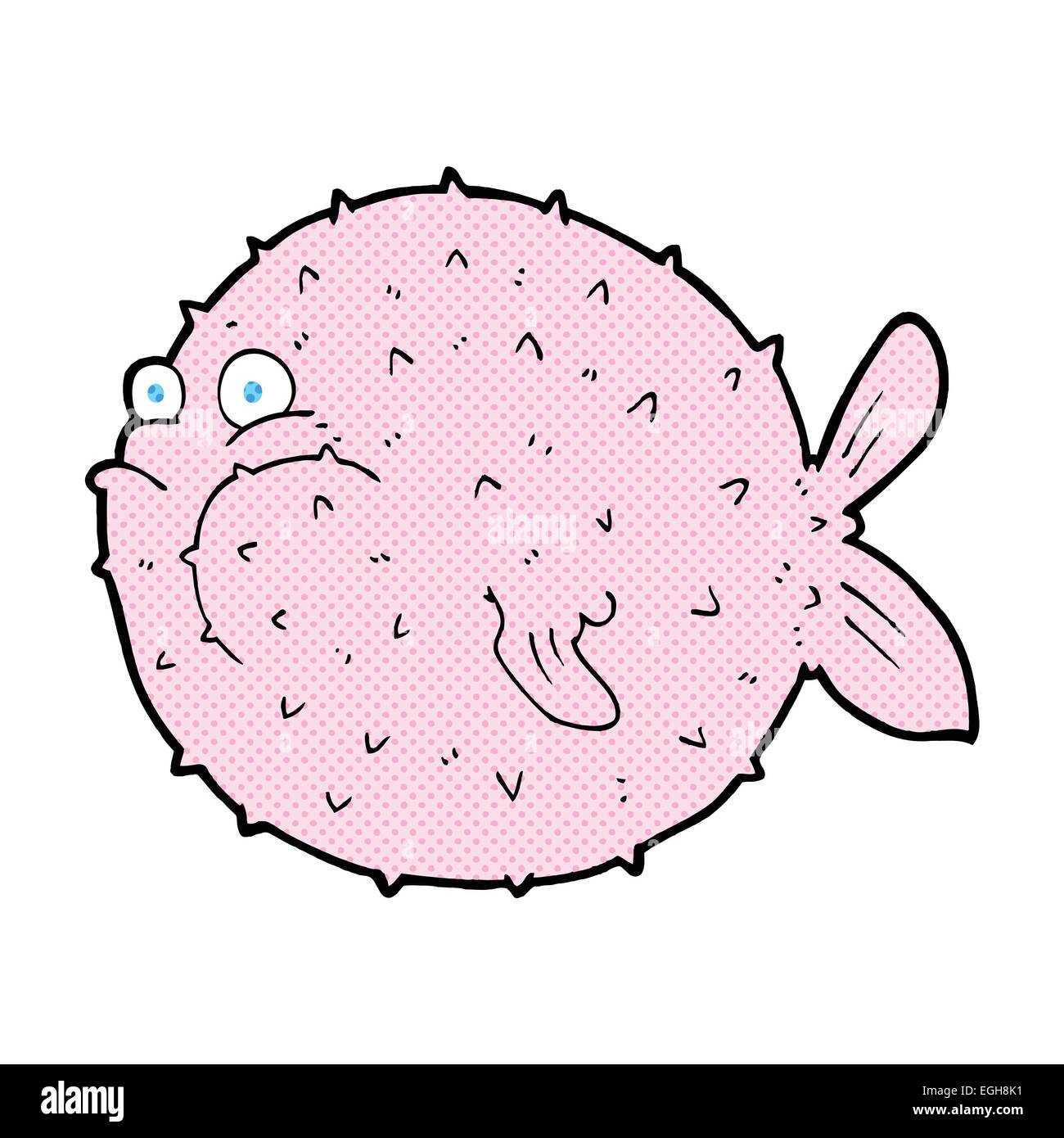 retro comic book style cartoon puffer fish Stock Vector Image & Art - Alamy