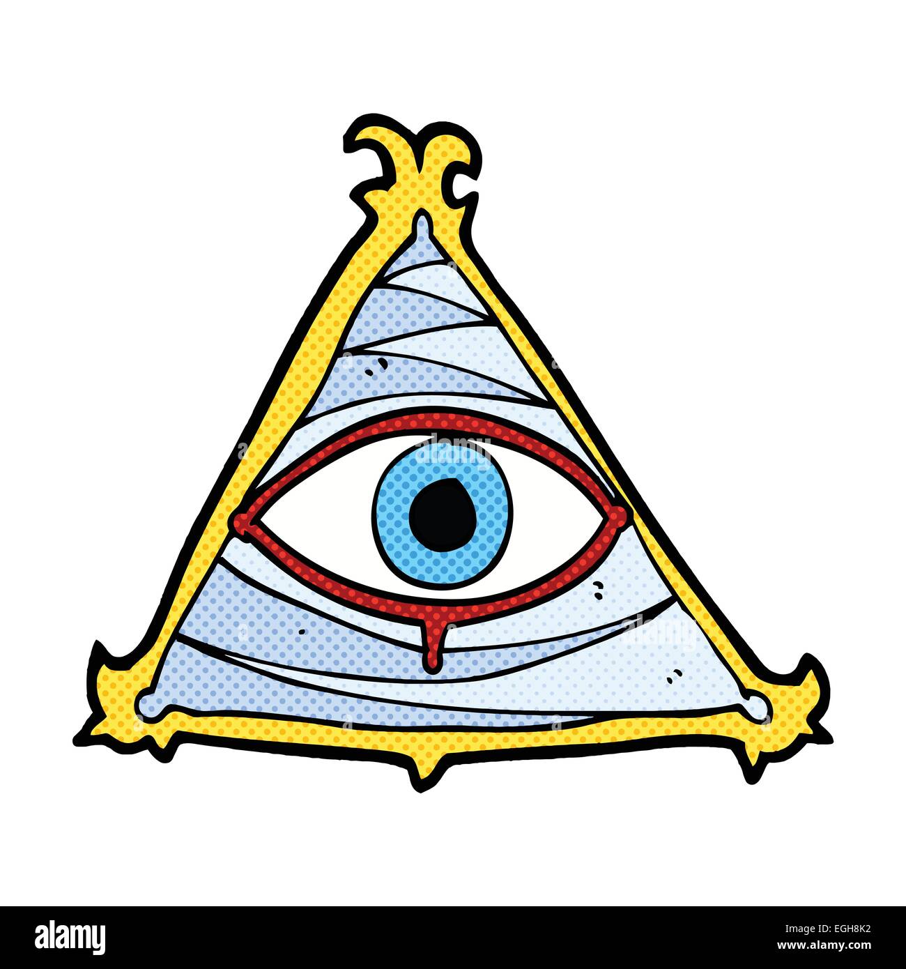 retro comic book style cartoon mystic eye symbol Stock Vector Image ...