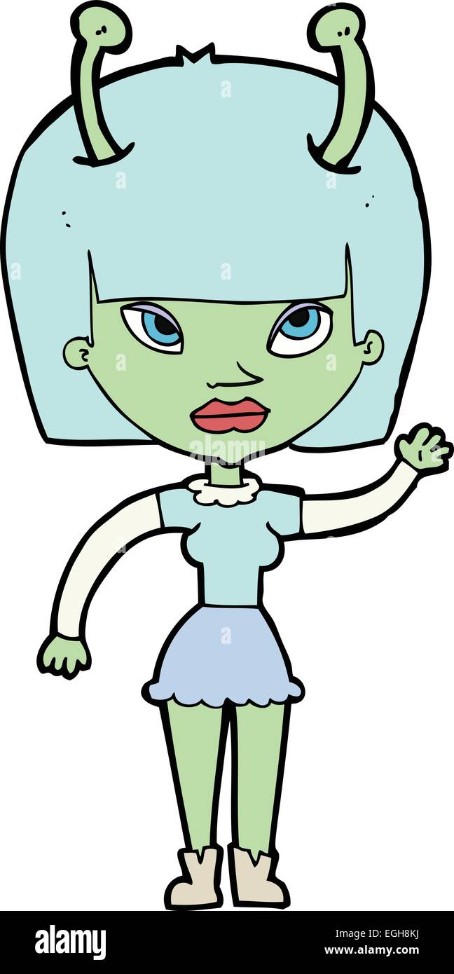 cartoon alien woman Stock Vector Image & Art - Alamy
