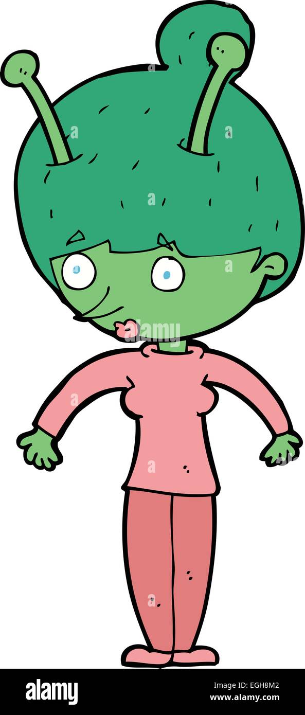 cartoon alien woman Stock Vector Image & Art - Alamy