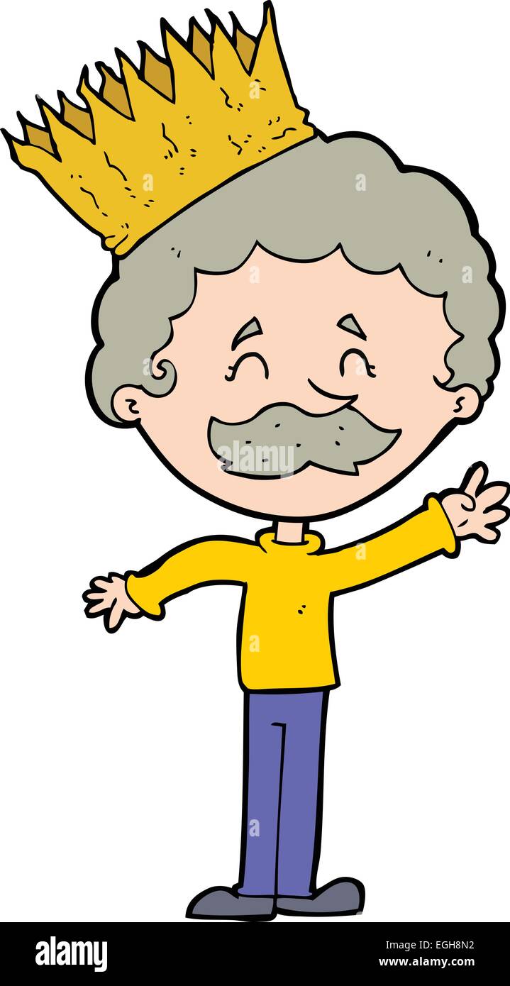 cartoon person wearing crown Stock Vector Image & Art - Alamy