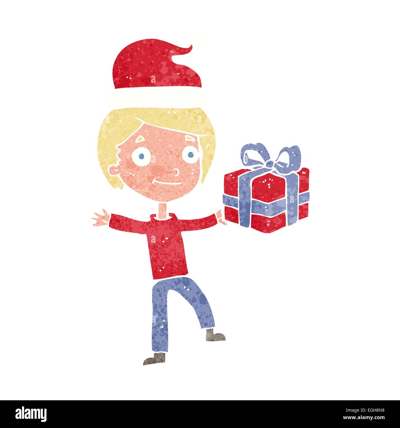 cartoon boy with present Stock Vector Image & Art - Alamy