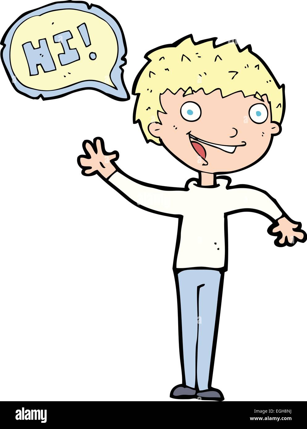 cartoon boy saying hi Stock Vector Image & Art - Alamy