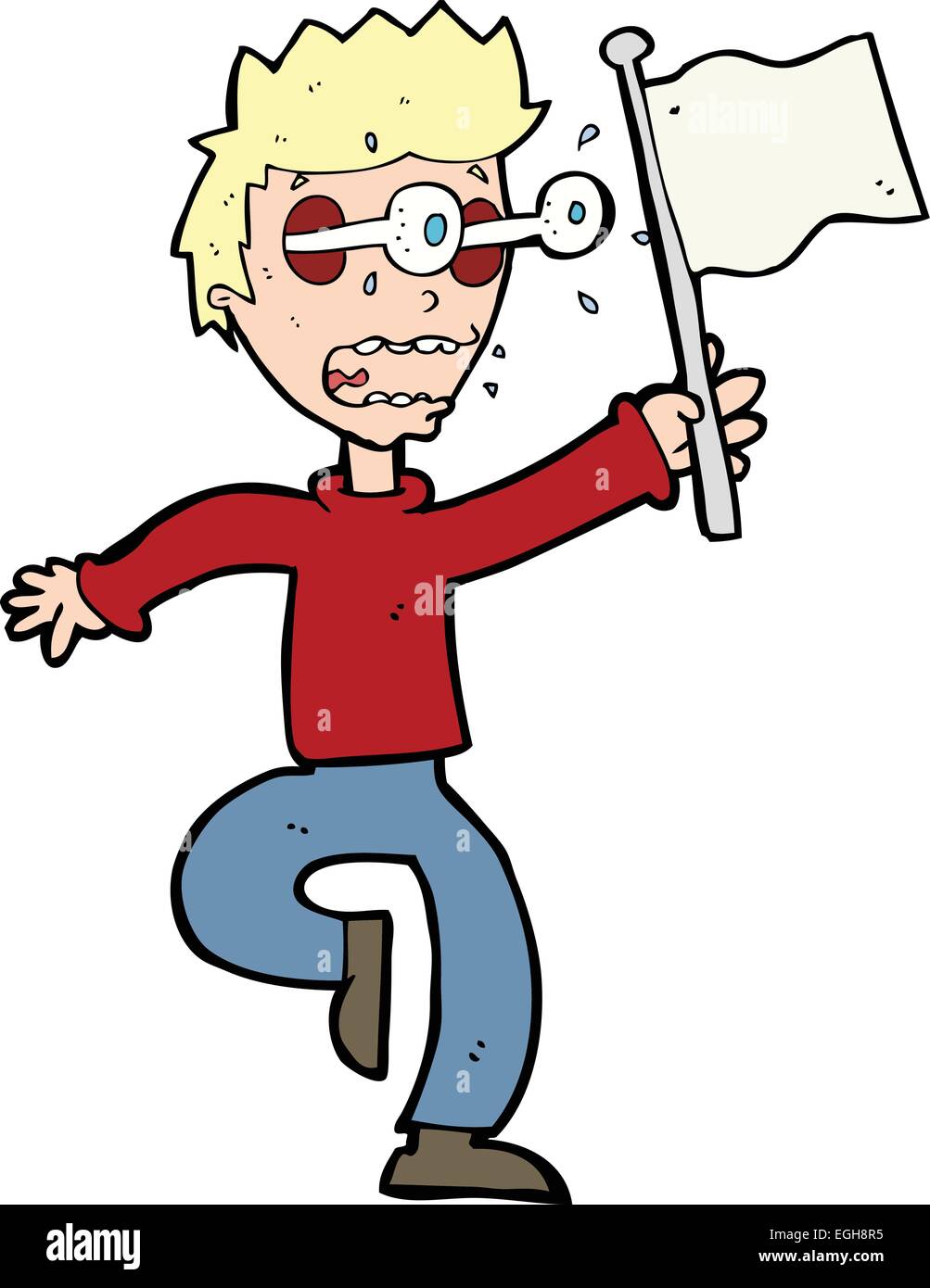 cartoon frightened boy giving up Stock Vector Image & Art - Alamy