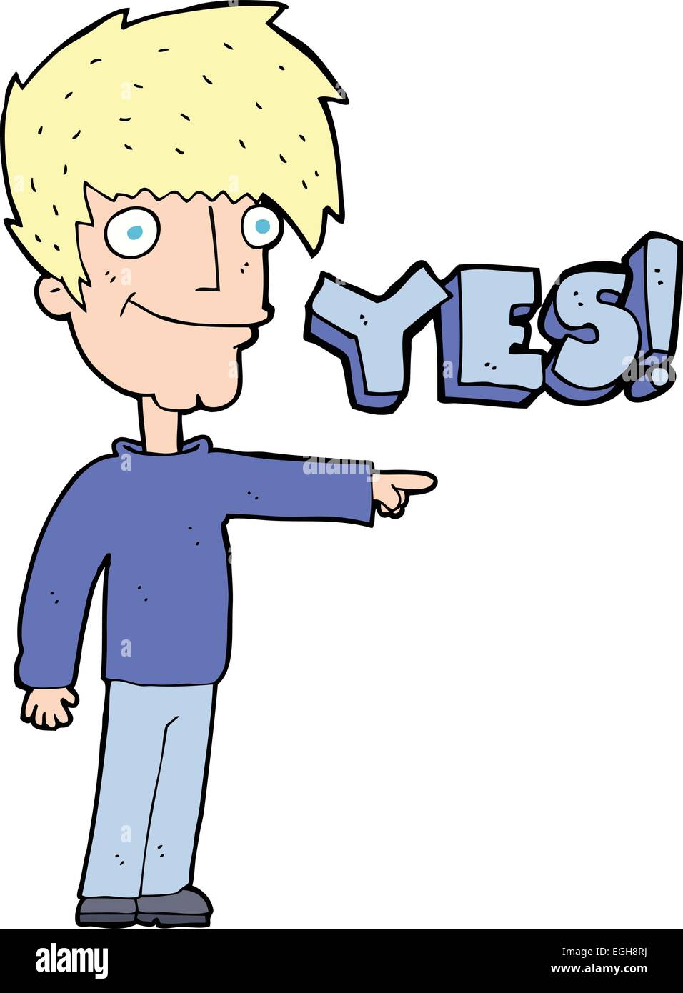 Cartoon man saying yes hi-res stock photography and images - Alamy