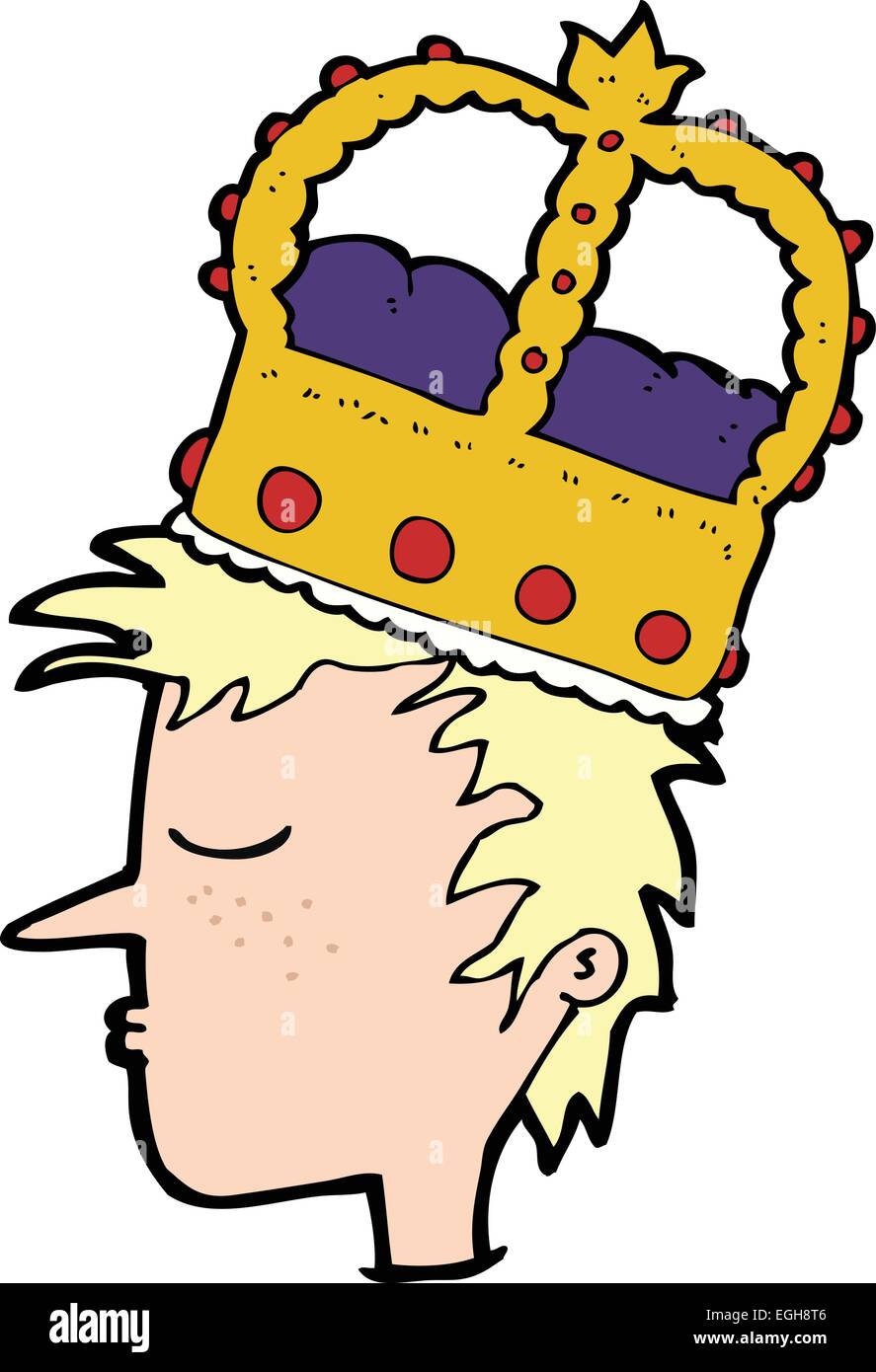 cartoon person wearing crown Stock Vector Image & Art - Alamy