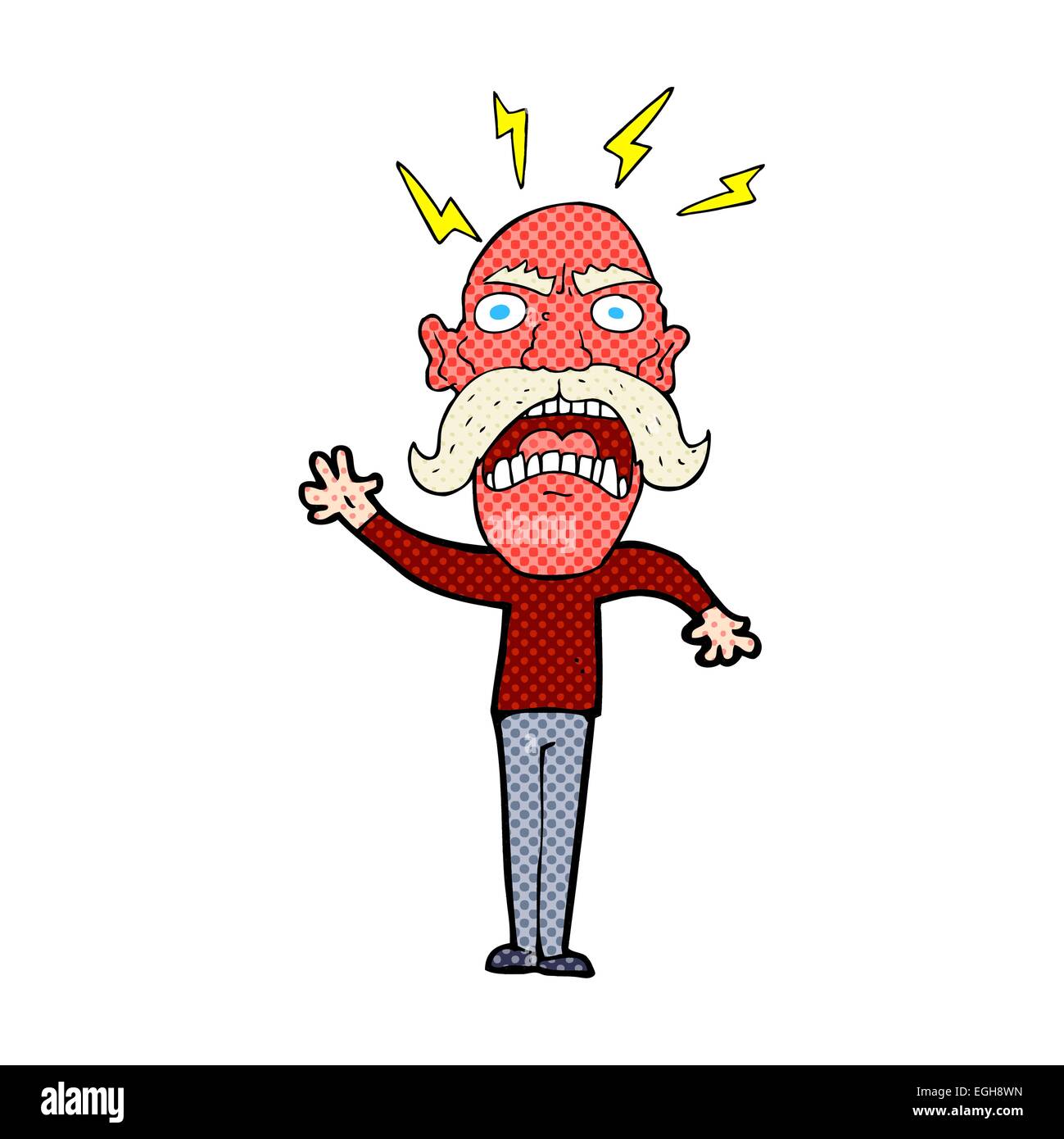 cartoon furious old man Stock Vector Image & Art - Alamy