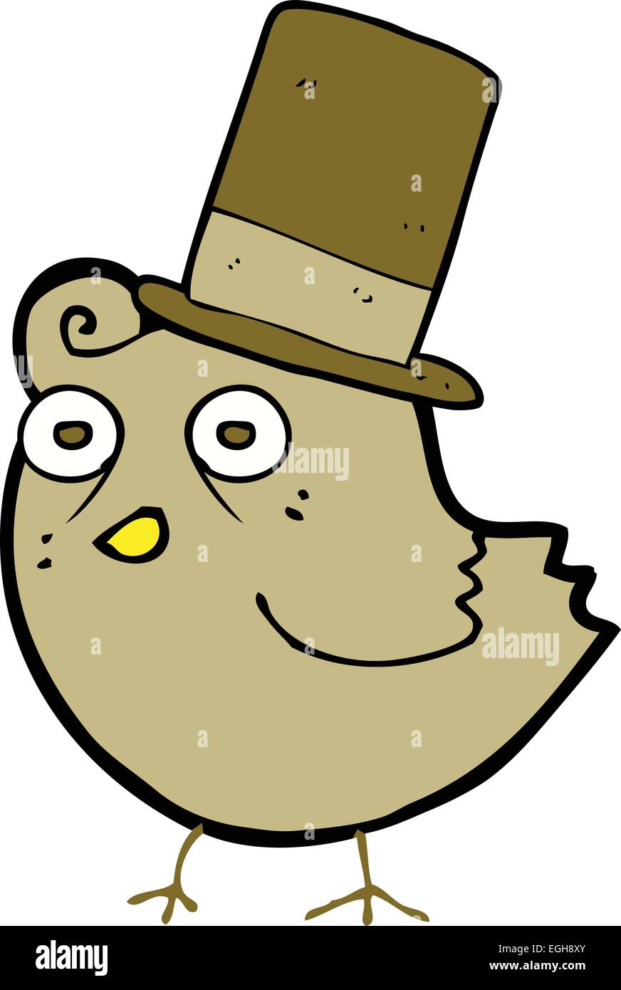 cartoon bird wearing top hat Stock Vector Image & Art - Alamy