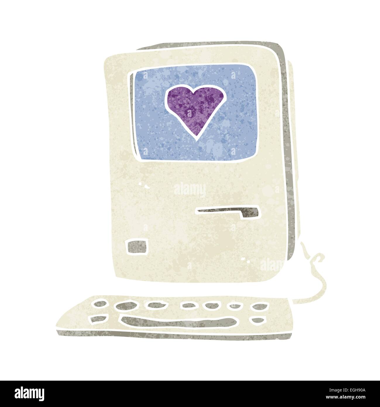Cartoon old computer love heart hi-res stock photography and images - Alamy