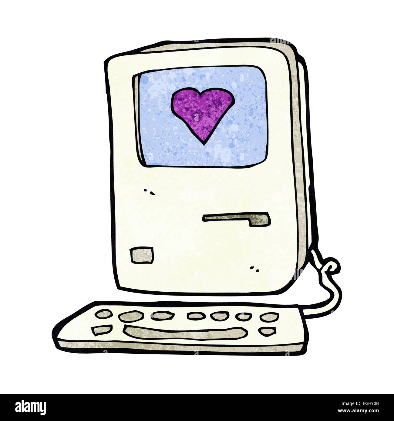 Cartoon old computer love heart hi-res stock photography and images - Alamy