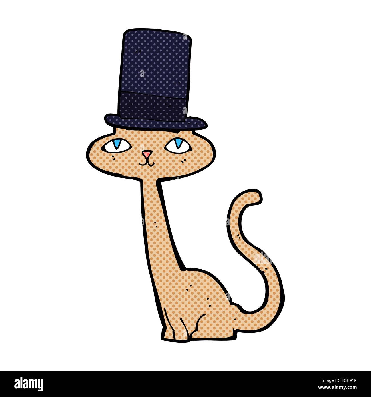 cartoon cat wearing top hat Stock Vector Image & Art - Alamy