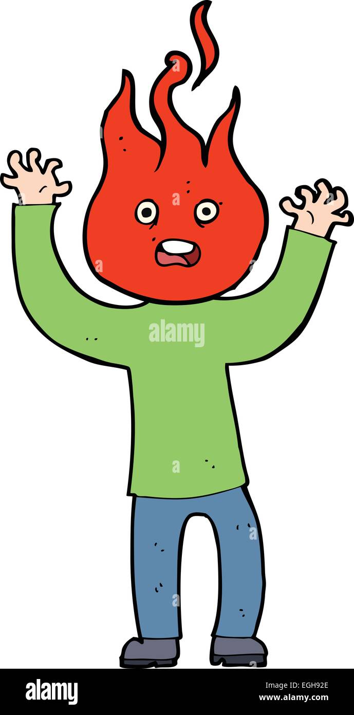cartoon man with head on fire Stock Vector Image & Art - Alamy