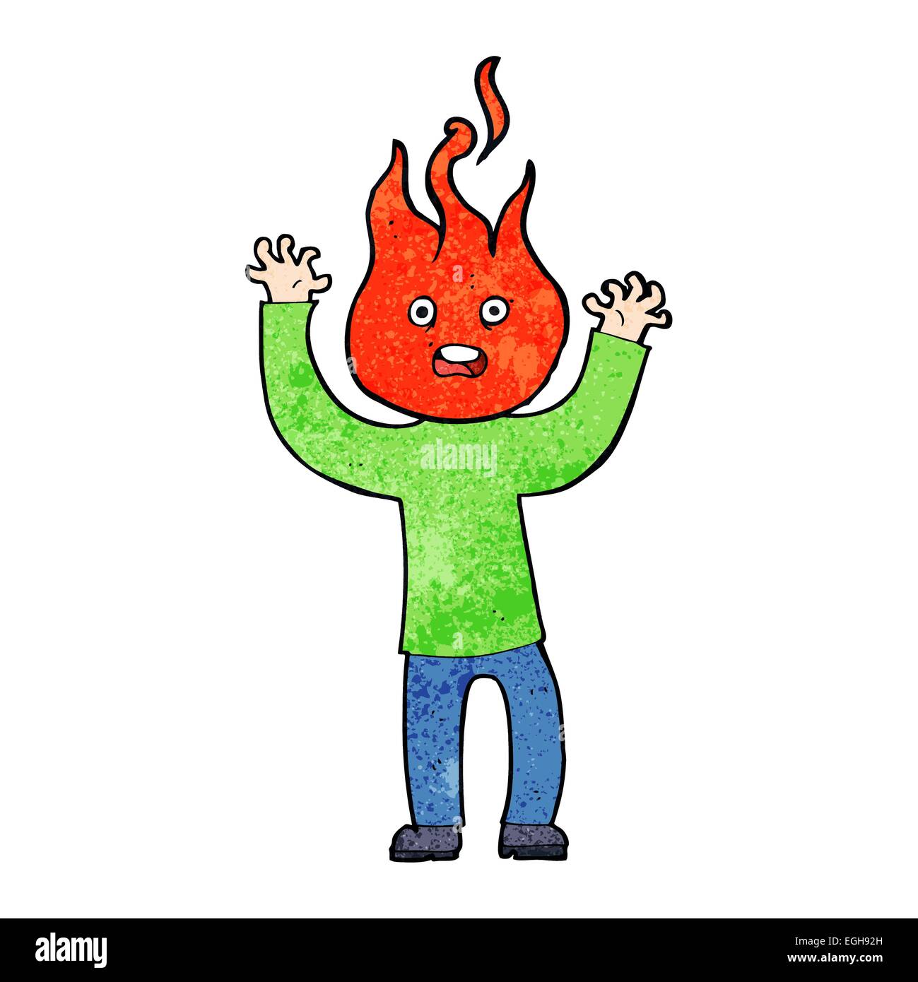 cartoon man with head on fire Stock Vector Image & Art - Alamy