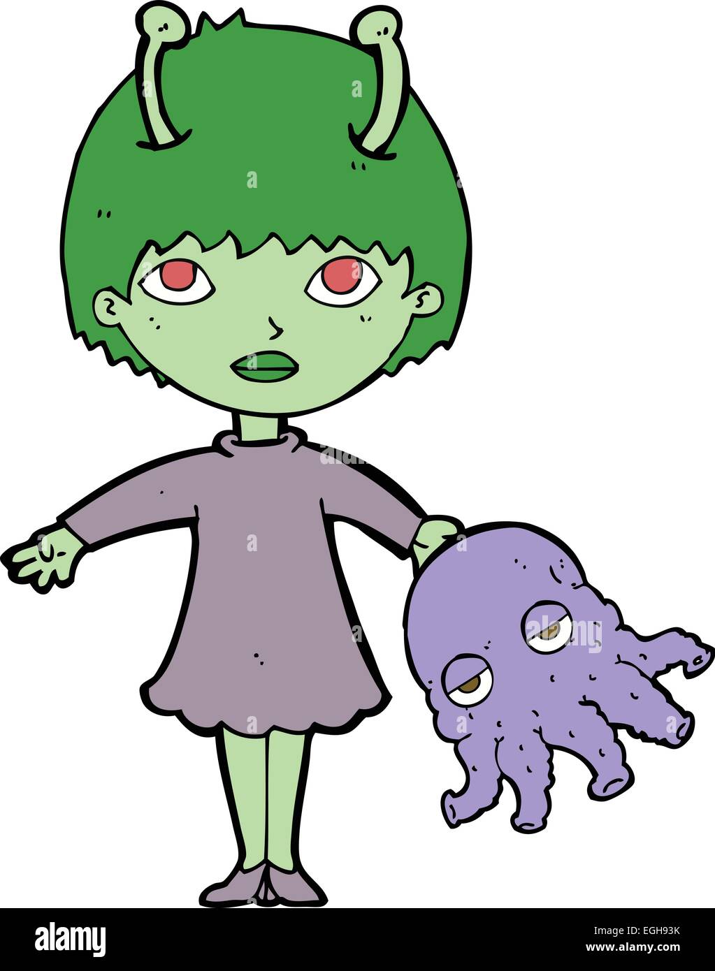 cartoon alien woman Stock Vector Image & Art - Alamy