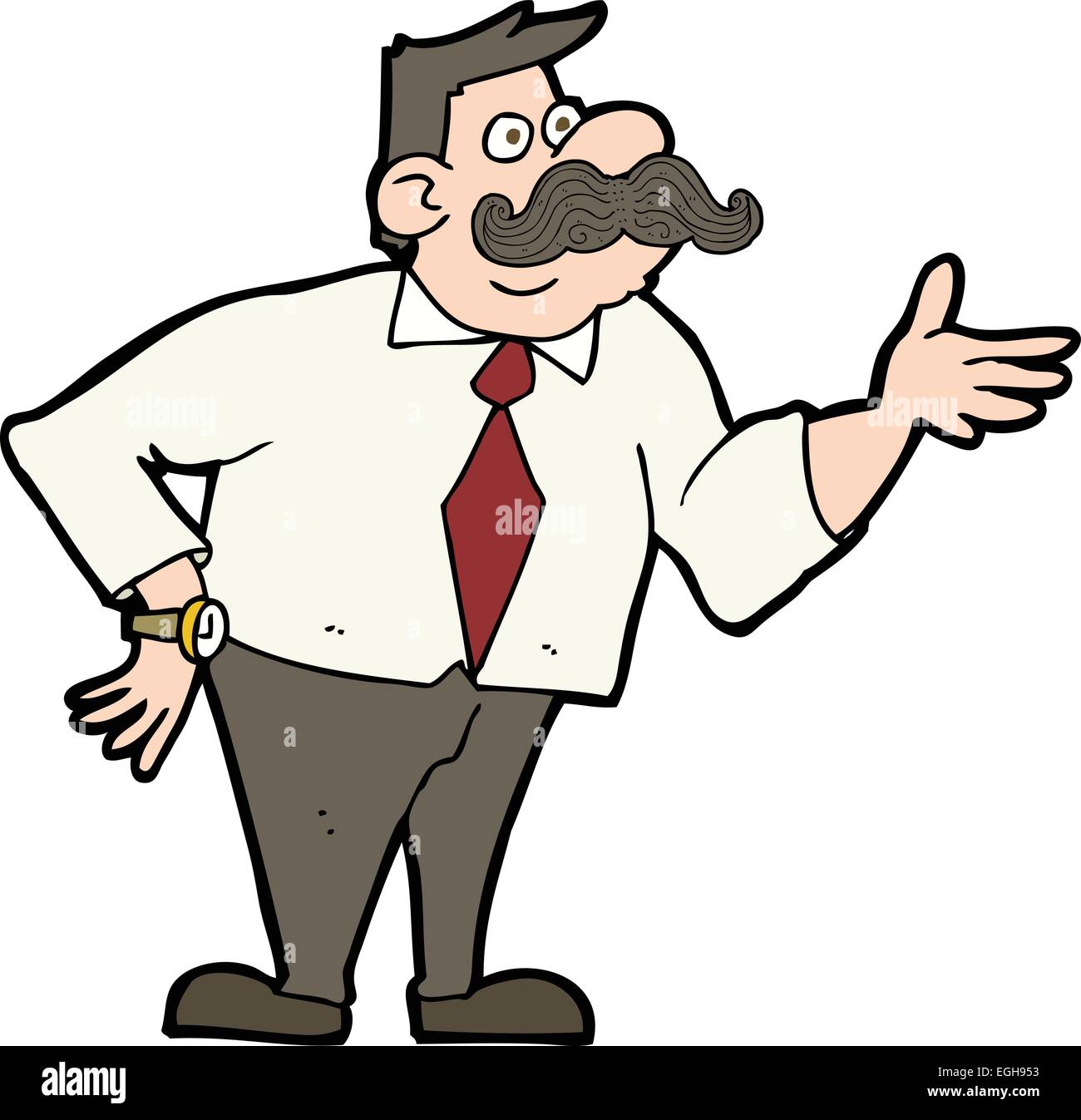 cartoon office man with mustache Stock Vector Image & Art - Alamy