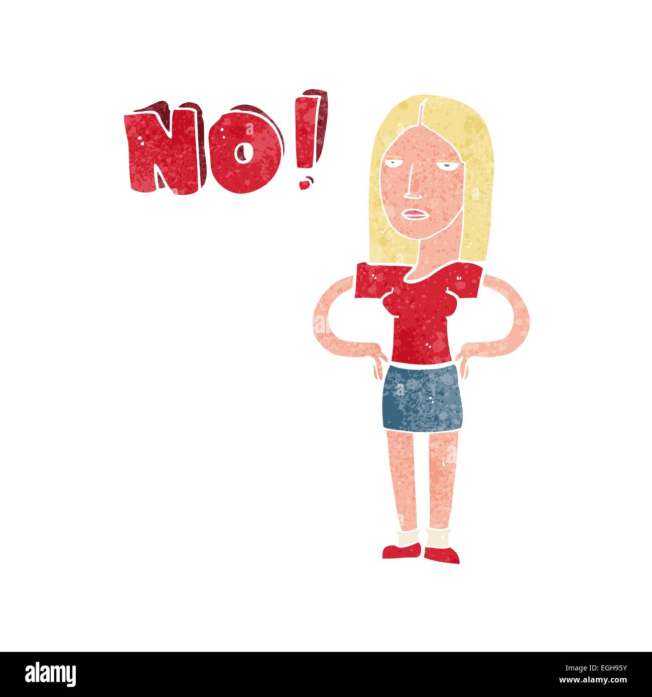 cartoon woman saying no Stock Vector Image & Art - Alamy