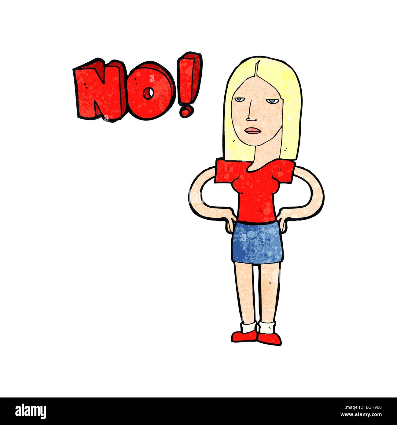 cartoon woman saying no Stock Vector Image & Art - Alamy
