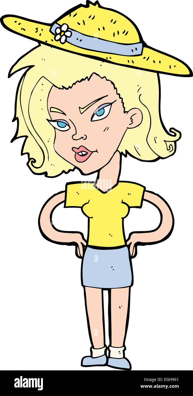 Girl in hat summer Stock Vector Images - Alamy