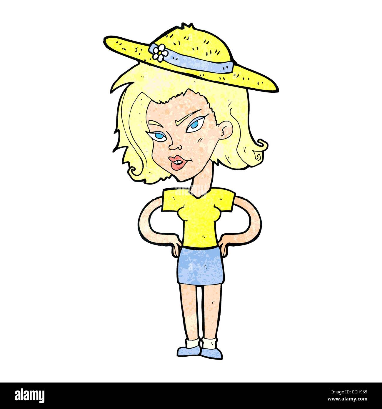 Girl in hat summer Stock Vector Images - Alamy