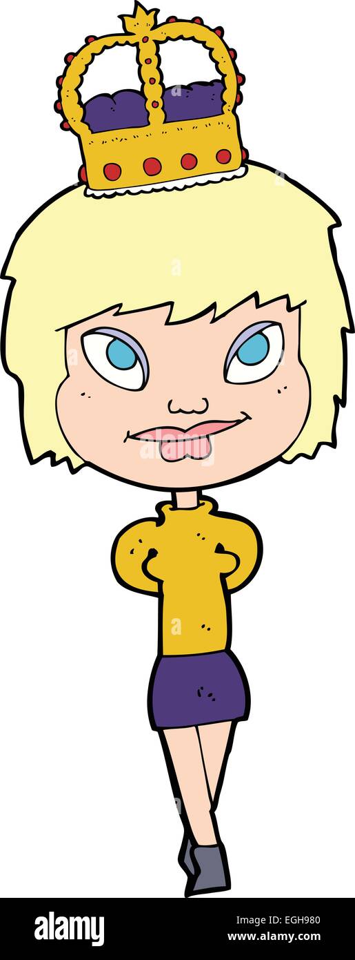 cartoon person wearing crown Stock Vector Image & Art - Alamy