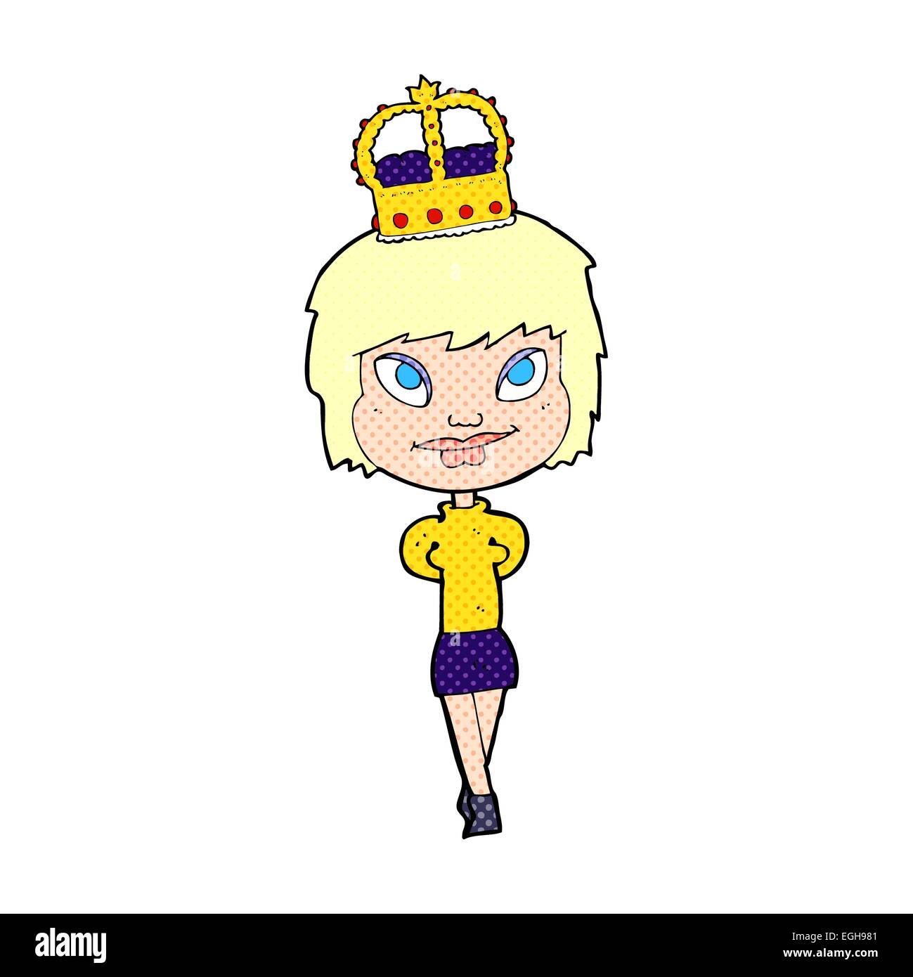 cartoon person wearing crown Stock Vector Image & Art - Alamy