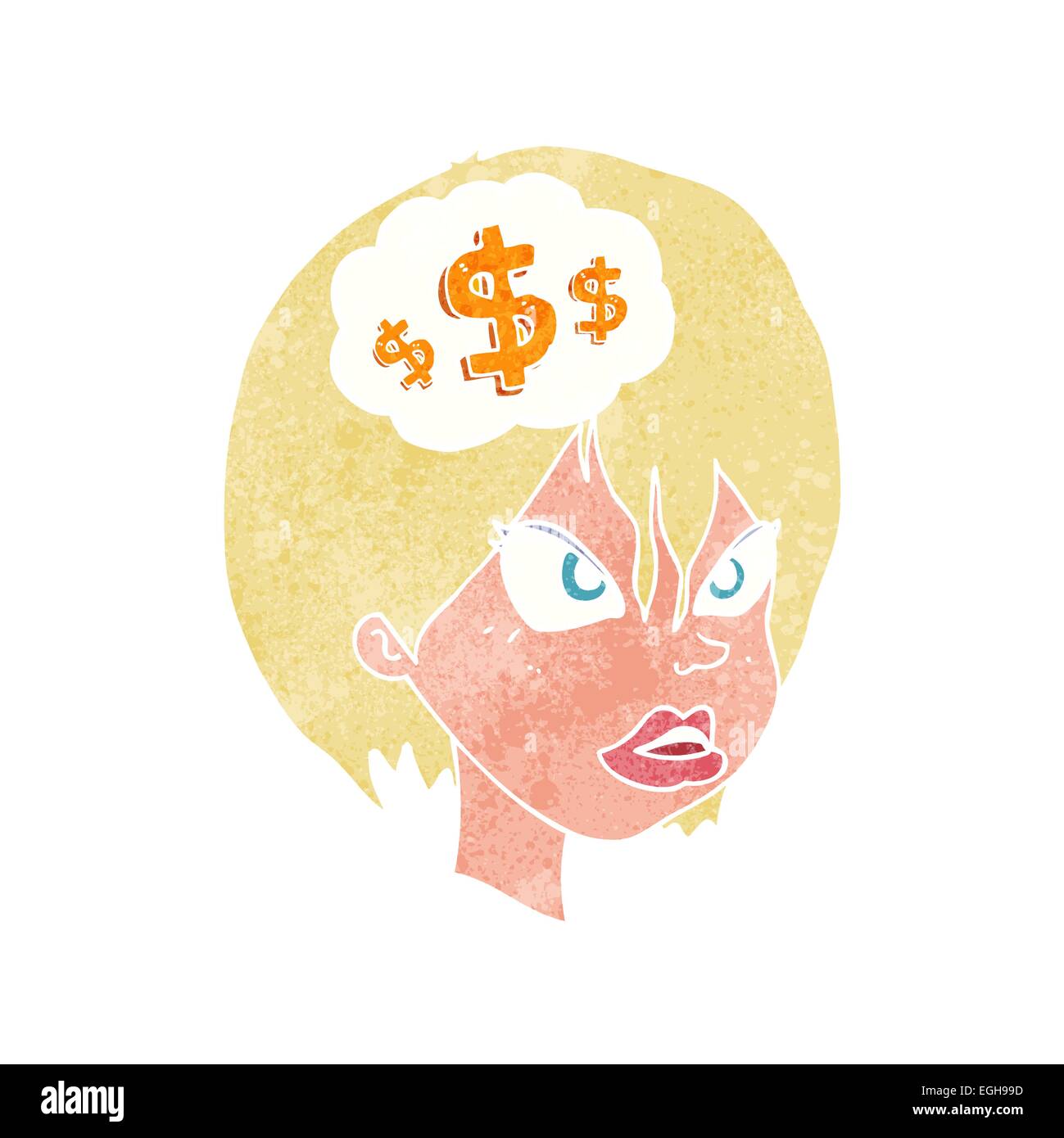 cartoon woman thinking about money Stock Vector Image & Art - Alamy