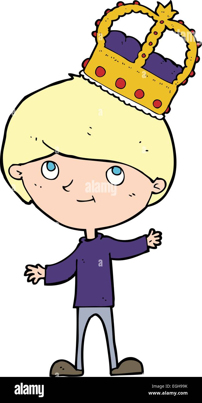cartoon person wearing crown Stock Vector Image & Art - Alamy