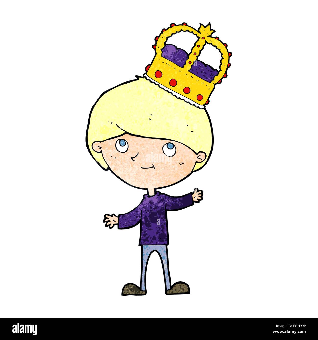 cartoon person wearing crown Stock Vector Image & Art - Alamy