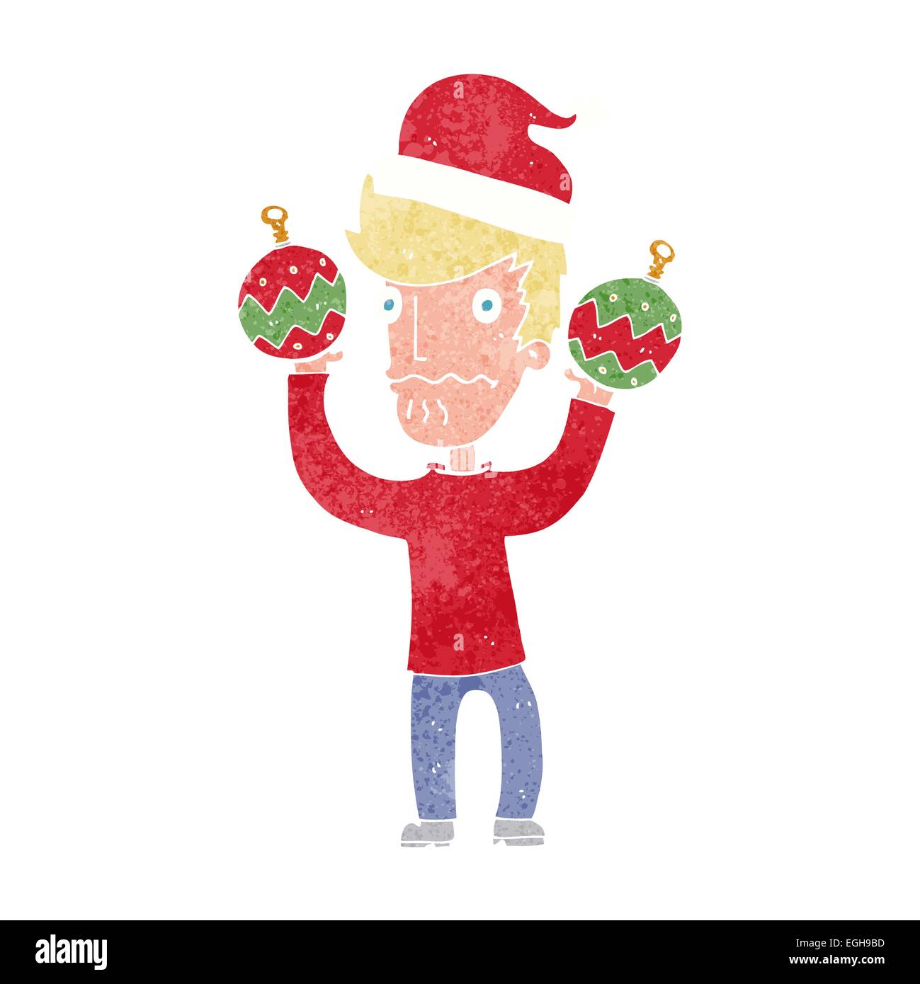 cartoon man with christmas baubles Stock Vector Image & Art - Alamy