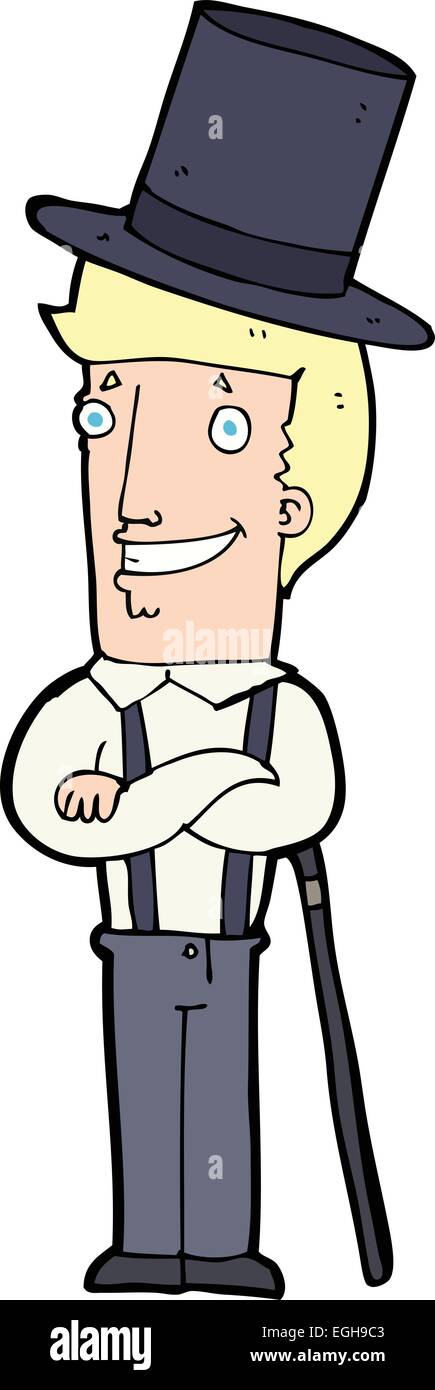 cartoon man wearing top hat Stock Vector Image & Art - Alamy