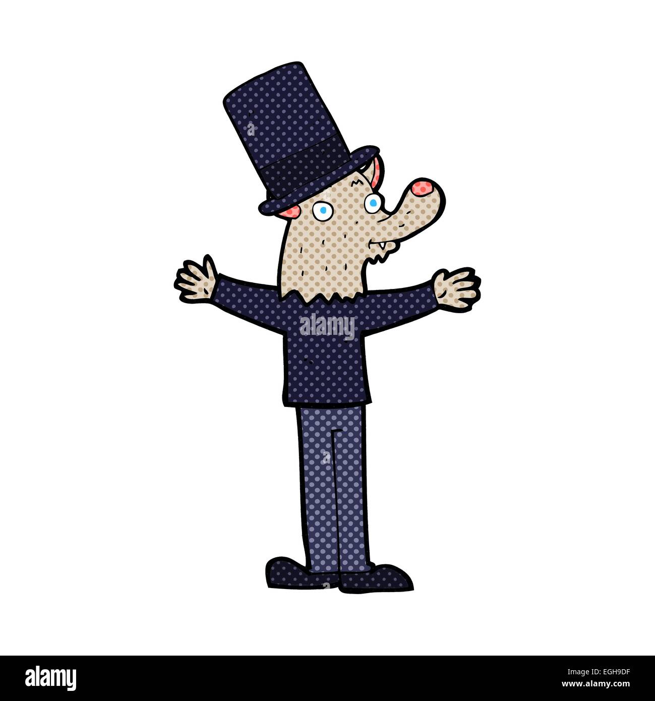 cartoon werewolf in top hat Stock Vector Image & Art - Alamy