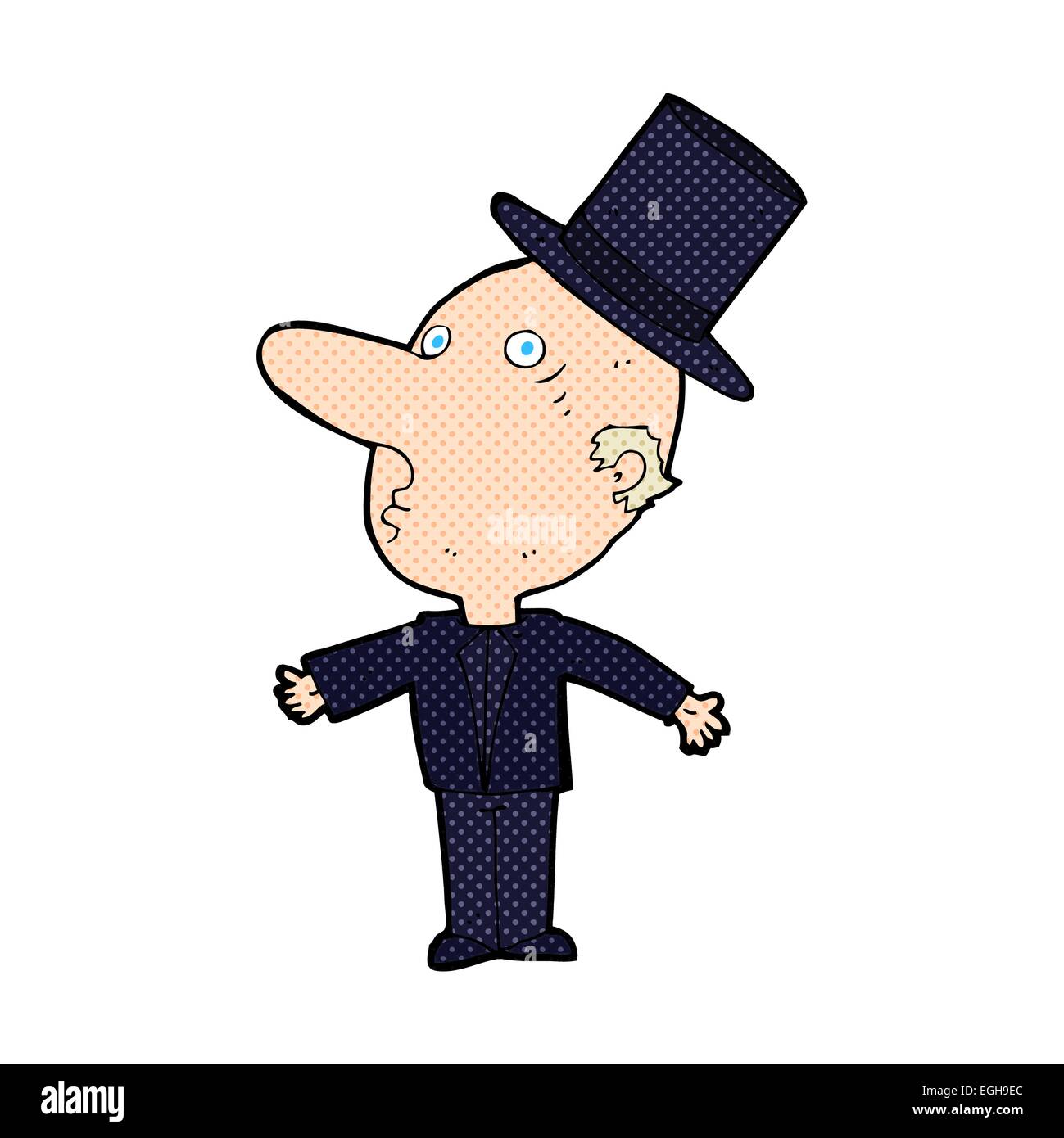 cartoon man wearing top hat Stock Vector Image & Art - Alamy
