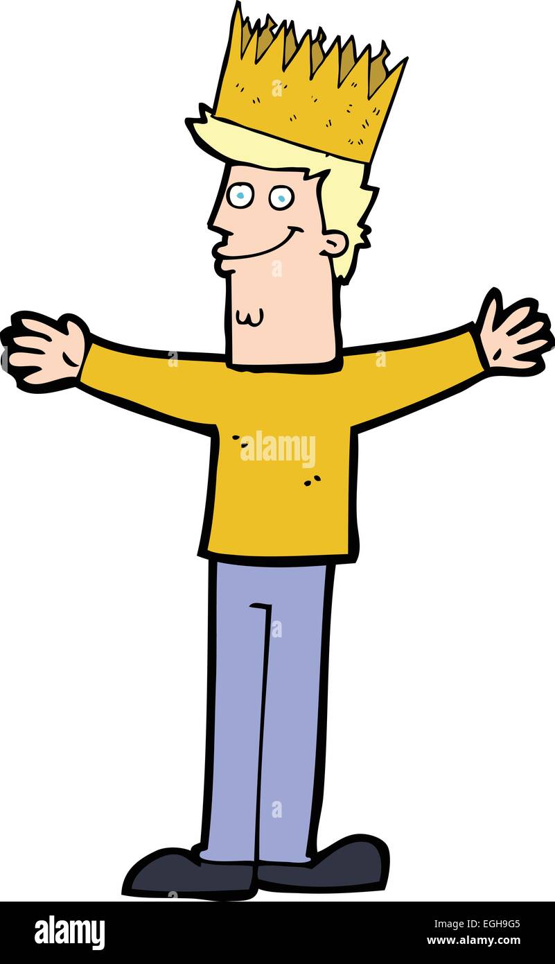 cartoon man wearing crown Stock Vector Image & Art - Alamy