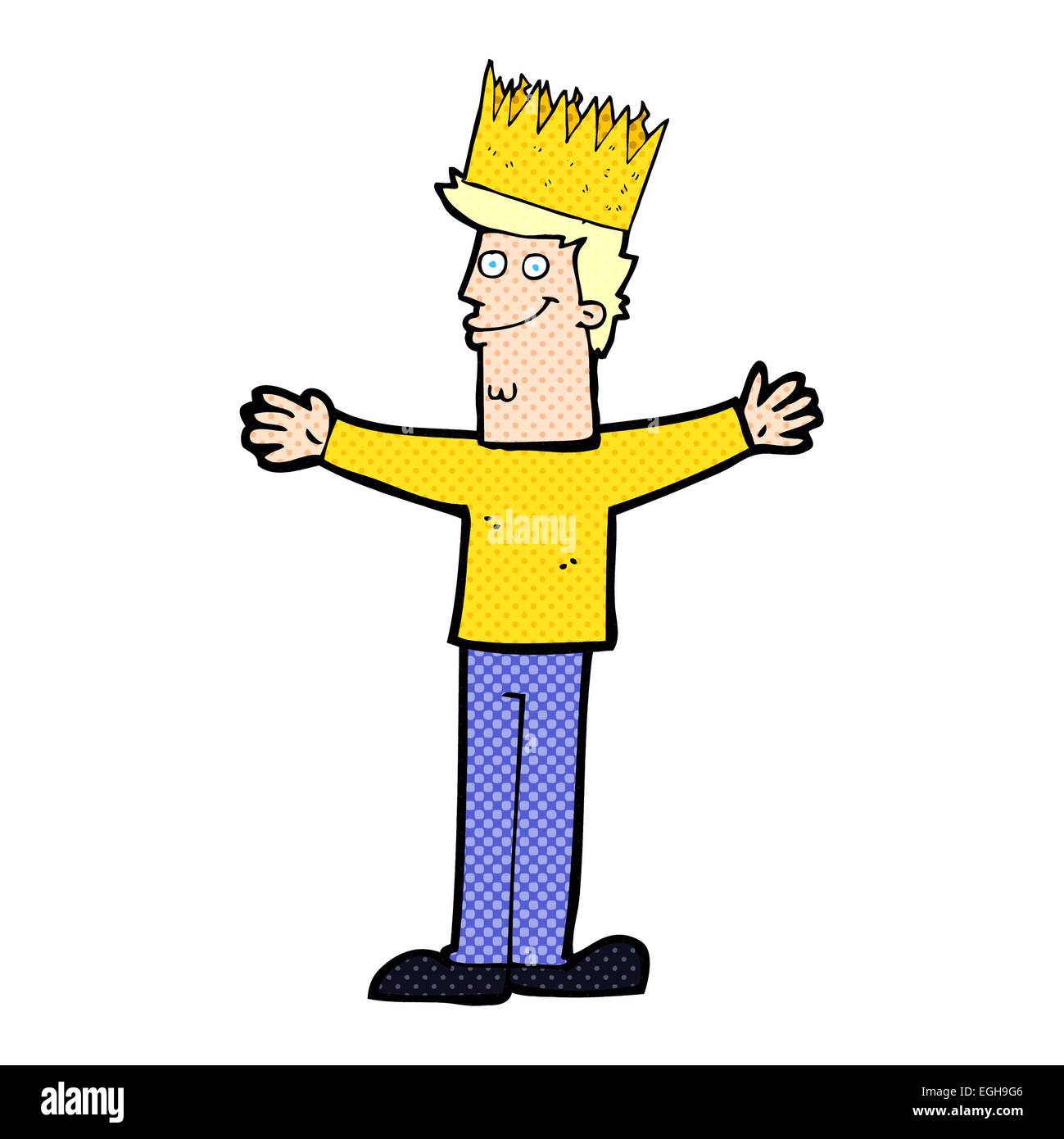 cartoon man wearing crown Stock Vector Image & Art - Alamy