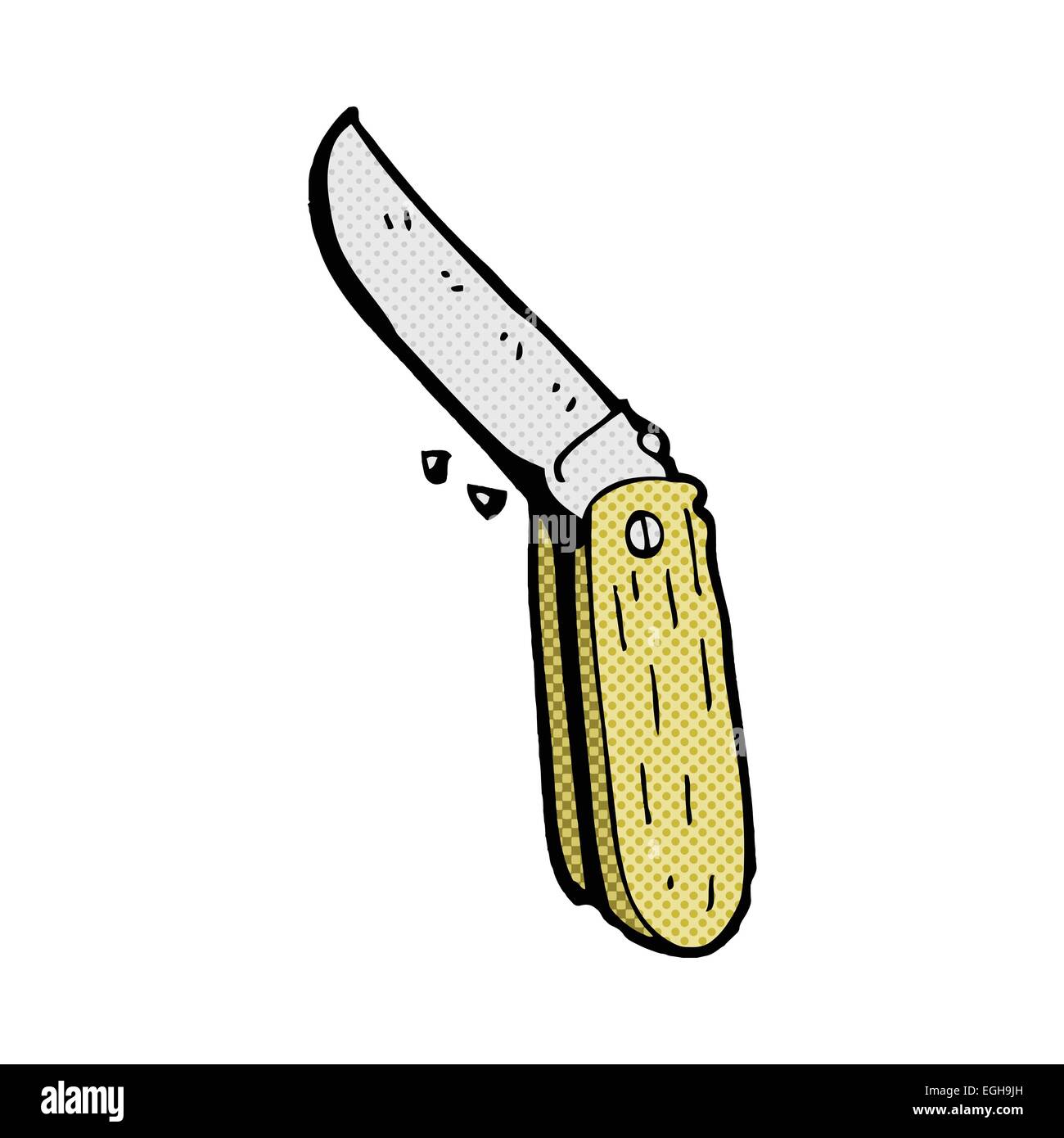 retro comic book style cartoon folding knife Stock Vector Image & Art ...