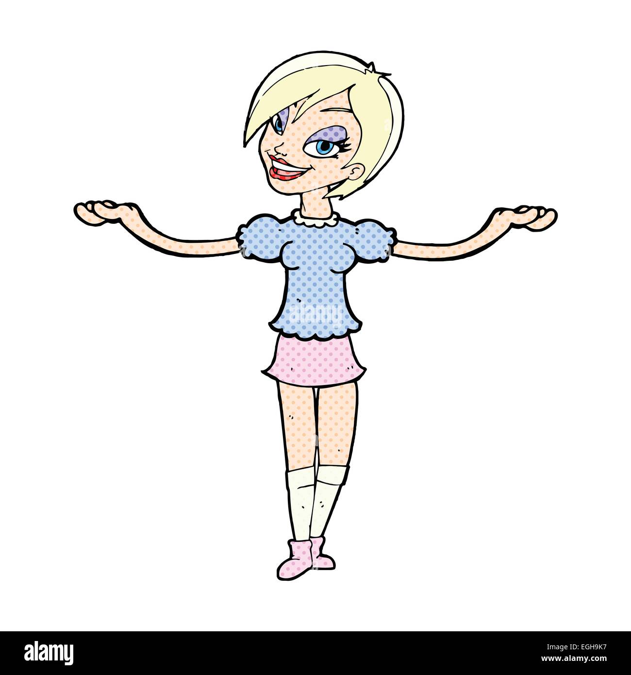 Cartoon woman making open arm Stock Vector Images - Alamy