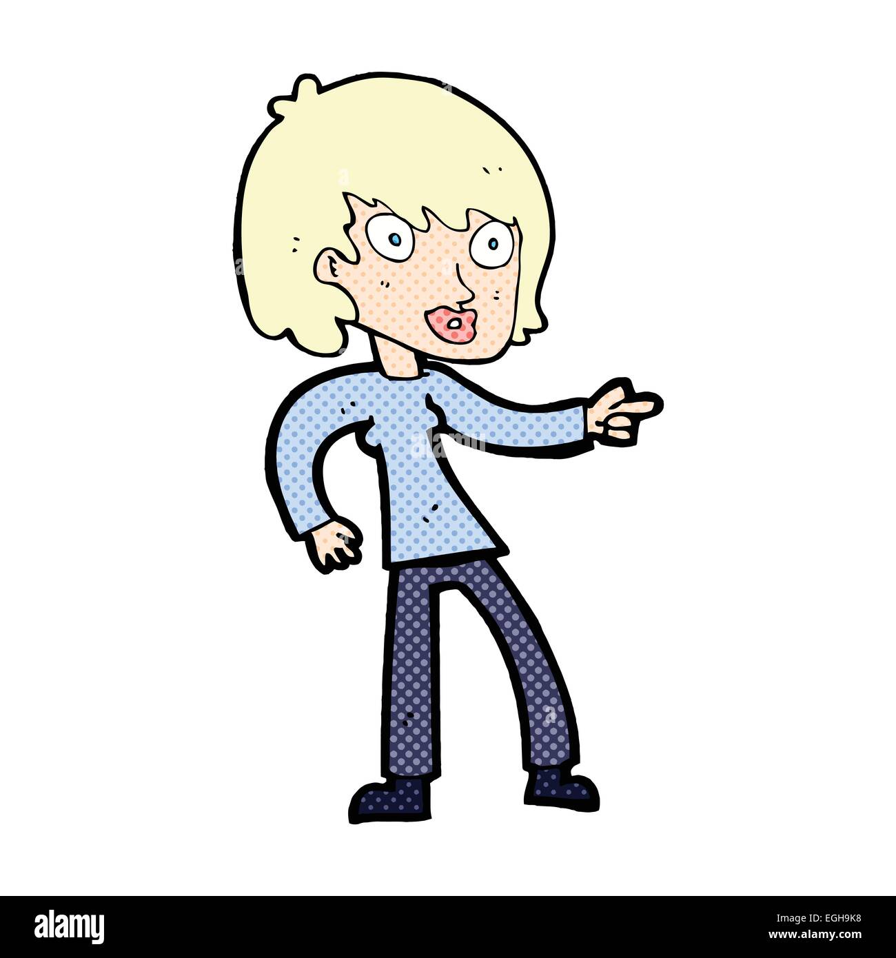 retro comic book style cartoon woman pointing Stock Vector Image & Art ...