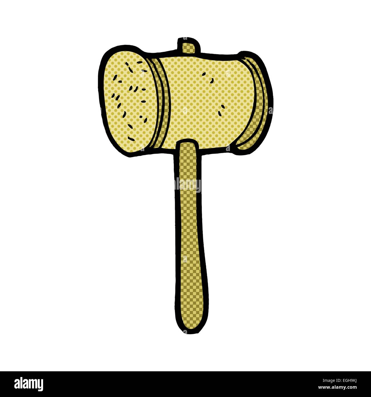 retro comic book style cartoon wooden hammer Stock Vector Image & Art ...