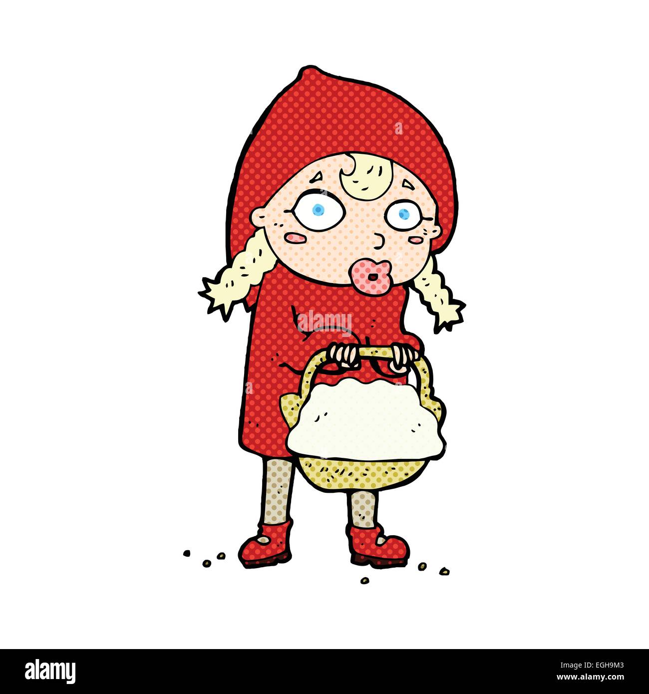little red riding hood retro comic book style cartoon Stock Vector ...