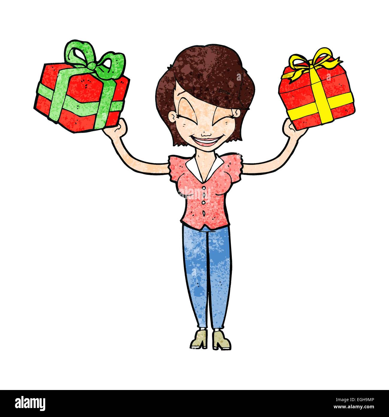 cartoon woman carrying gifts Stock Vector Image & Art - Alamy